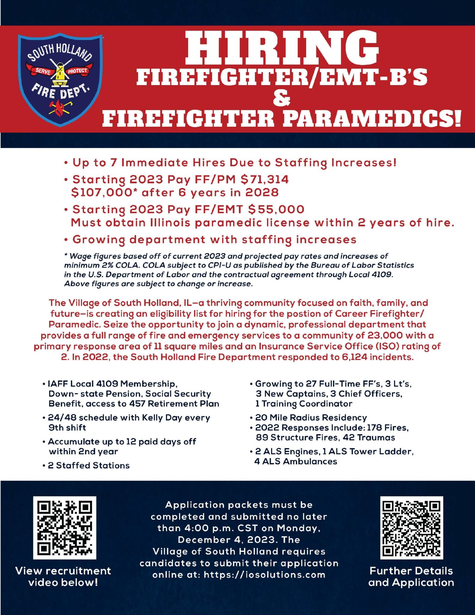 Fire Department Job Opportunities - Village of South Holland